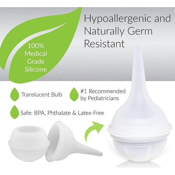 Innovo Hospital Grade Silicone Twister Bulb Baby Nasal Aspirator, Snot ...