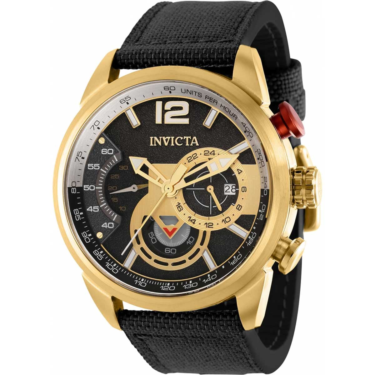 Invicta 39656 Men's Aviator Quartz Chrono Black Nylon Strap Watch ...