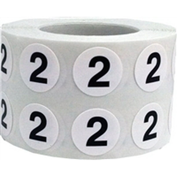 Circle Dot Number 2 Stickers | 0.5" Inch Round | 1,000 Pack - Walmart.com