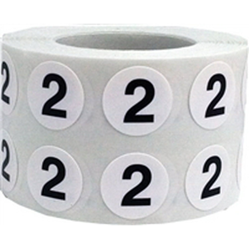 Circle Dot Number 2 Stickers | 0.5" Inch Round | 1,000 Pack - Walmart ...