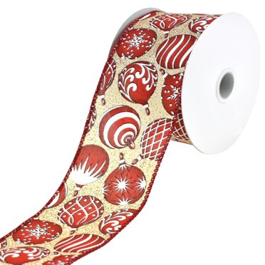 White & Red Snowflake Wired Christmas Craft Ribbon - Walmart.com