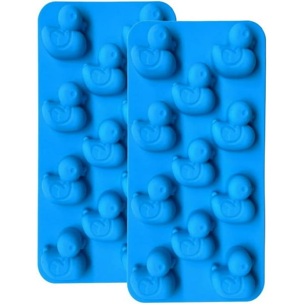 Set of 2 Fun Shaped Silicone Molds for Duck Chocolate, Ice Cube Tray ...
