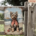 8x12 Inches Yorkshire Terrier on Beach with Ships Rustic Metal Wall Art ...