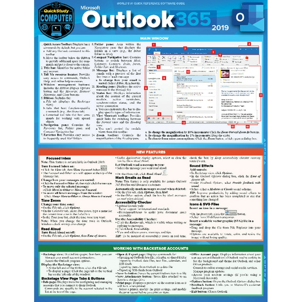 Microsoft Outlook 2019 Introduction Quick Reference Training Tutorial