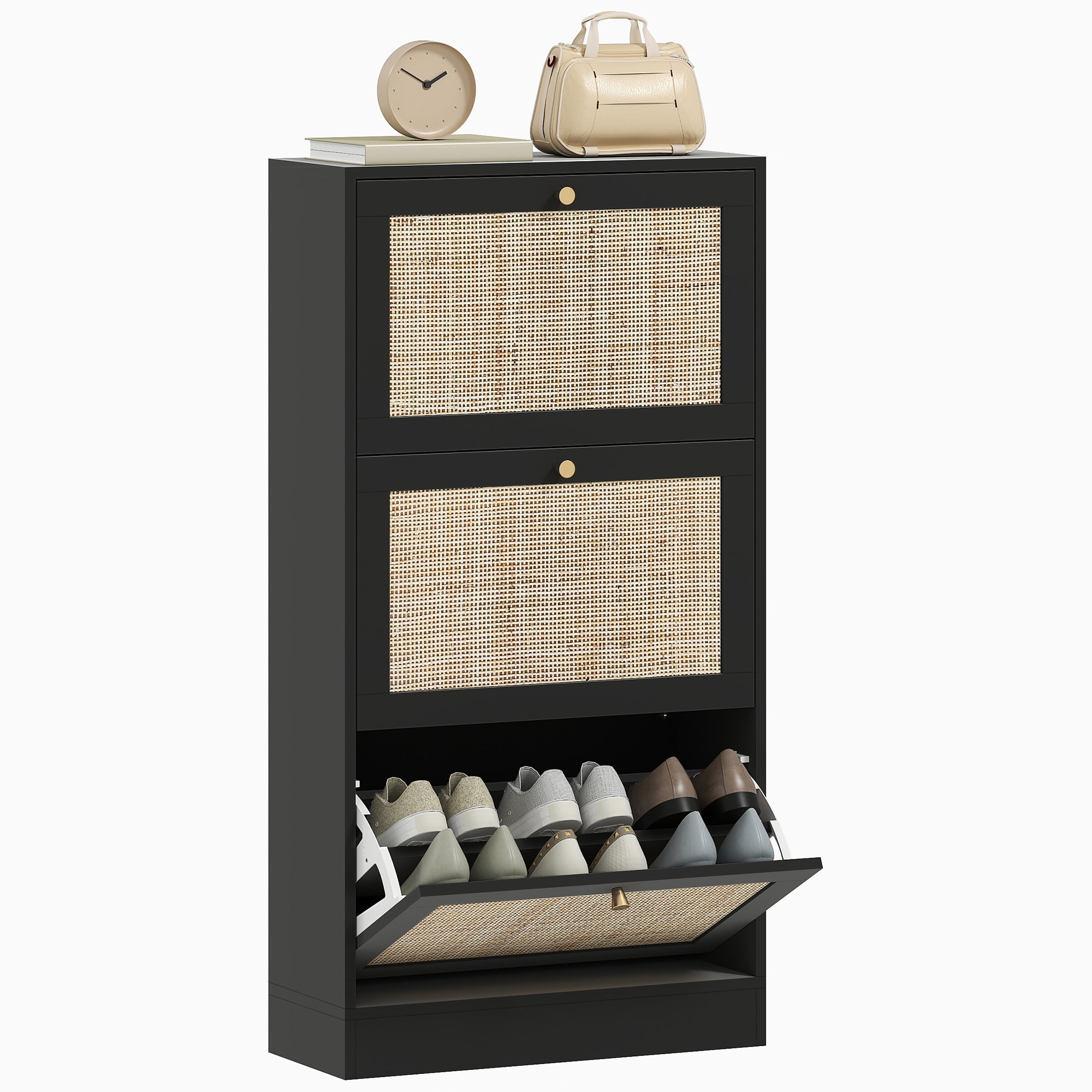 Click here for Homcom Rattan Shoe Storage Cabinet Organizer With... prices