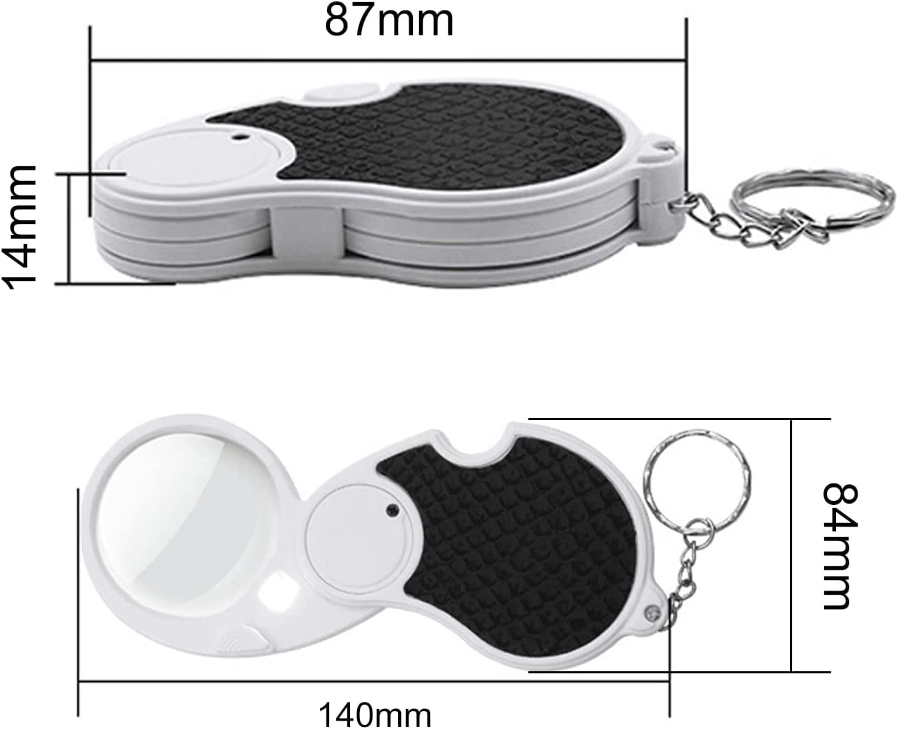 Lupa LED de 1 x 5 compartimentos - Lupa portátil - Lupa HD con lente de ...