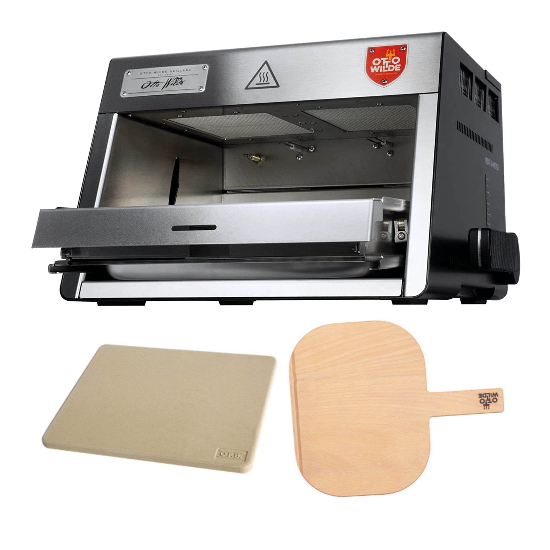 Otto Wilde Grill Original with Pizza Stone and Pizza Wood Peel ...