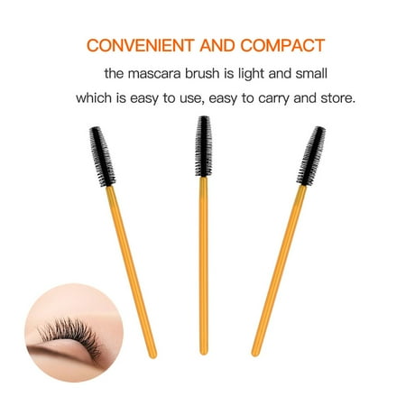 100 Pieces Eyelash Brushes One-Off Soft Mascara Wands Portable Makeup ...