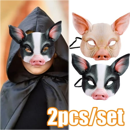 Aofa 2Packs Half Face Animal Mask Pig Mask Horror Pig Mask for ...