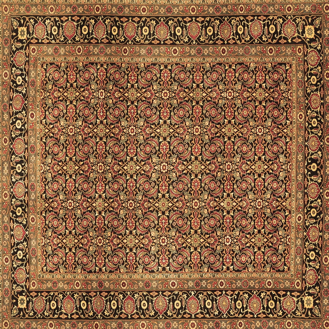 Ahgly Company Indoor Square Persian Brown Traditional Area Rugs, 5 ...