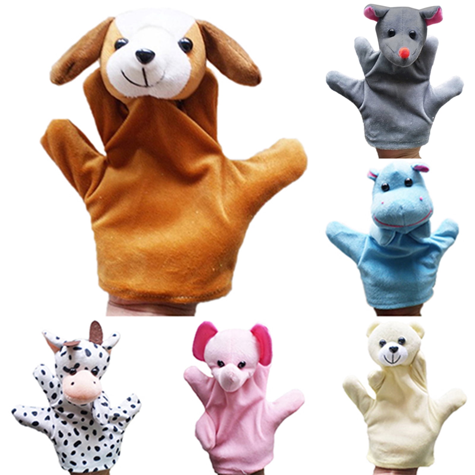 SPRING PARK Cute Cartoon Gloves Animal Plush Finger Toy Multi-color ...