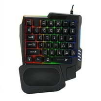 One-hand Gaming Keyboard USB 35 Keys Colorfull Backlit Portable Mini ...