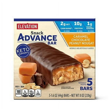 Elevation Caramel Chocolate Peanut Nougat Advance Breakfast Bar 1.6 ...