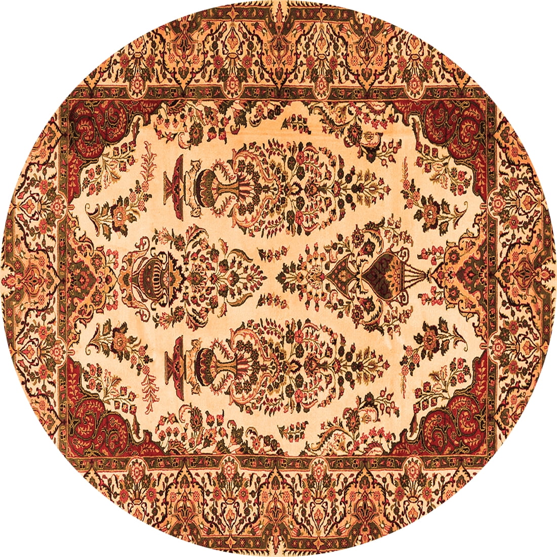 Ahgly Company Indoor Round Persian Orange Traditional Area Rugs, 8 ...