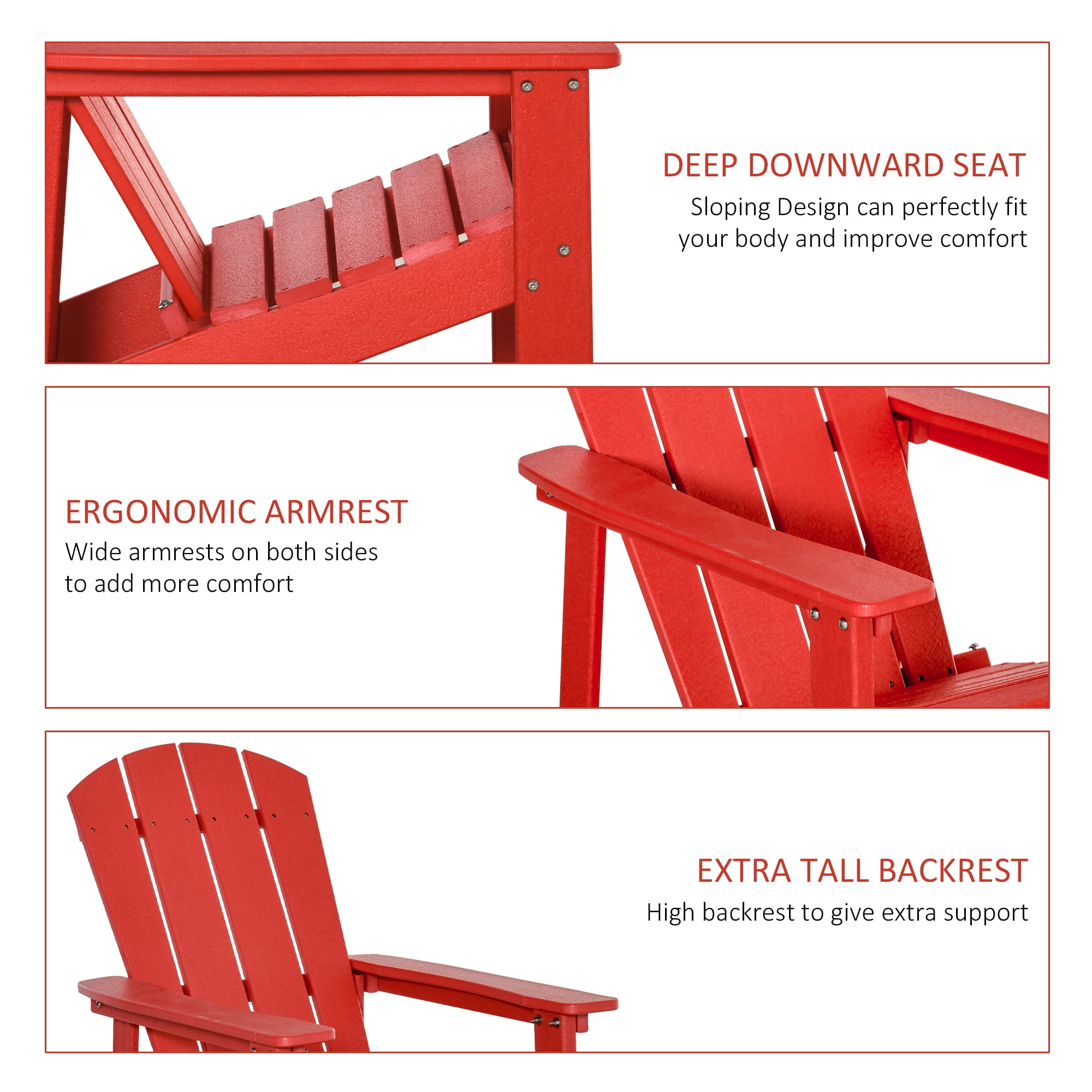 Buy Outsunny Oversized Adirondock Chair, Outdoor Fire Pit & Porch ...