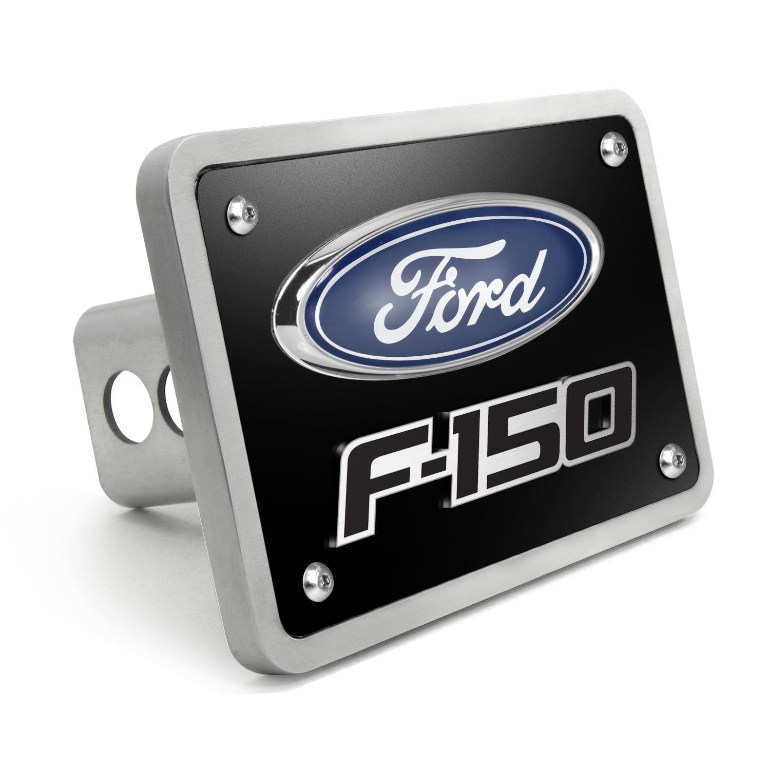 Ford F-150 3D Logo Black Thick Solid Billet Aluminum 2 inch Tow Hitch ...