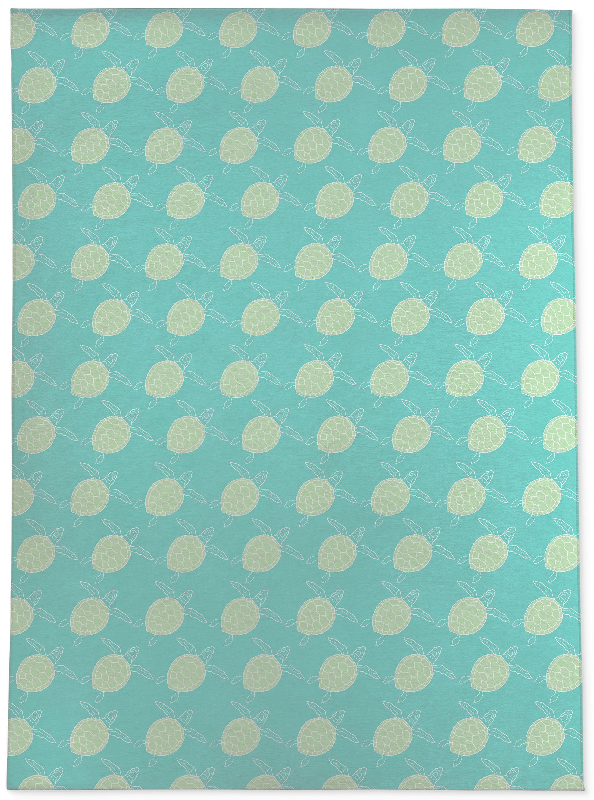 SWIMMING TURTLES AQUA Outdoor Rug By Kavka Designs - Walmart.com