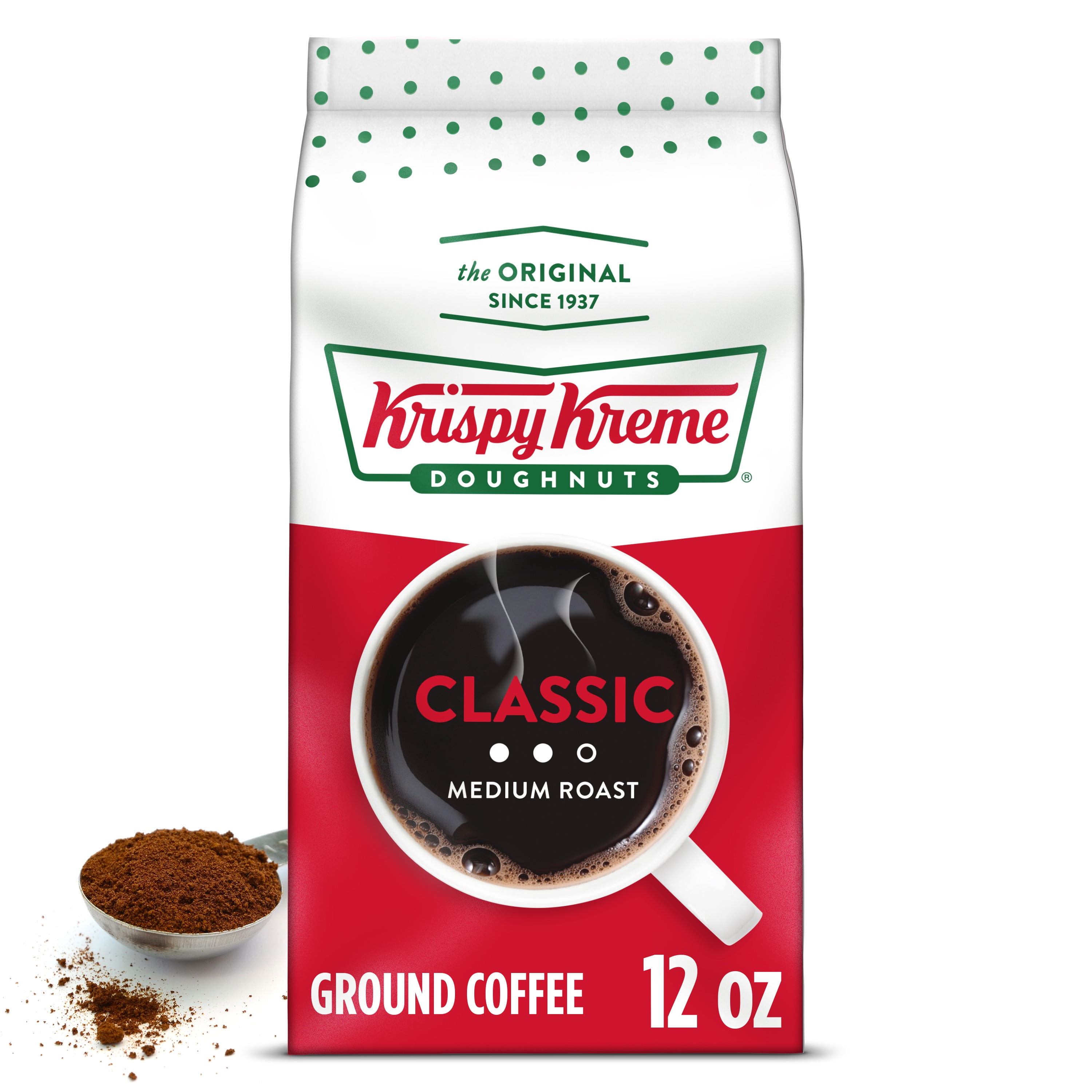 Krispy Kreme Doughnuts Classic Ground Coffee Medium Roast Bagged 12oz