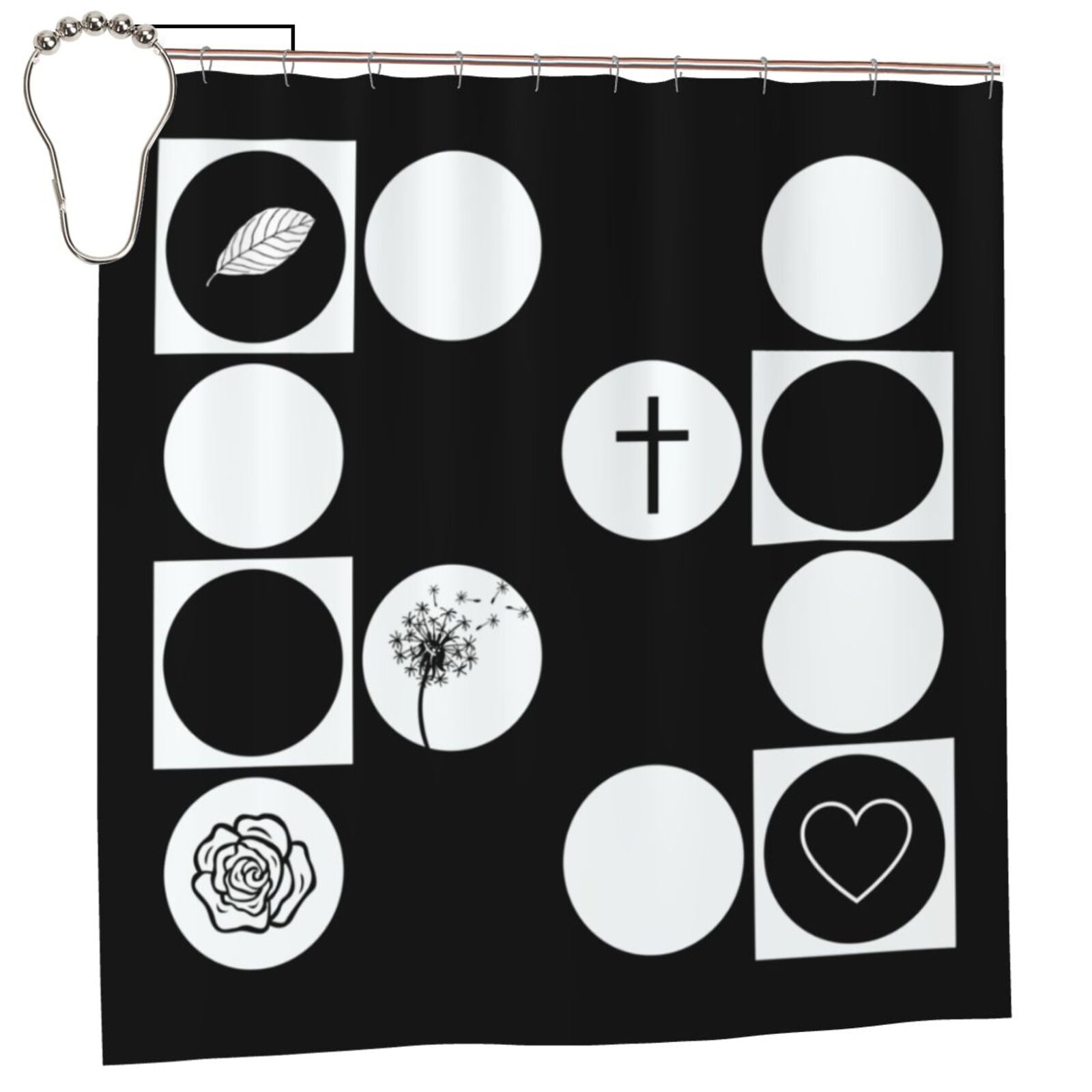 Polyester Fiber Shower Curtain, Memorial Farewell Shower Curtain, Metal ...