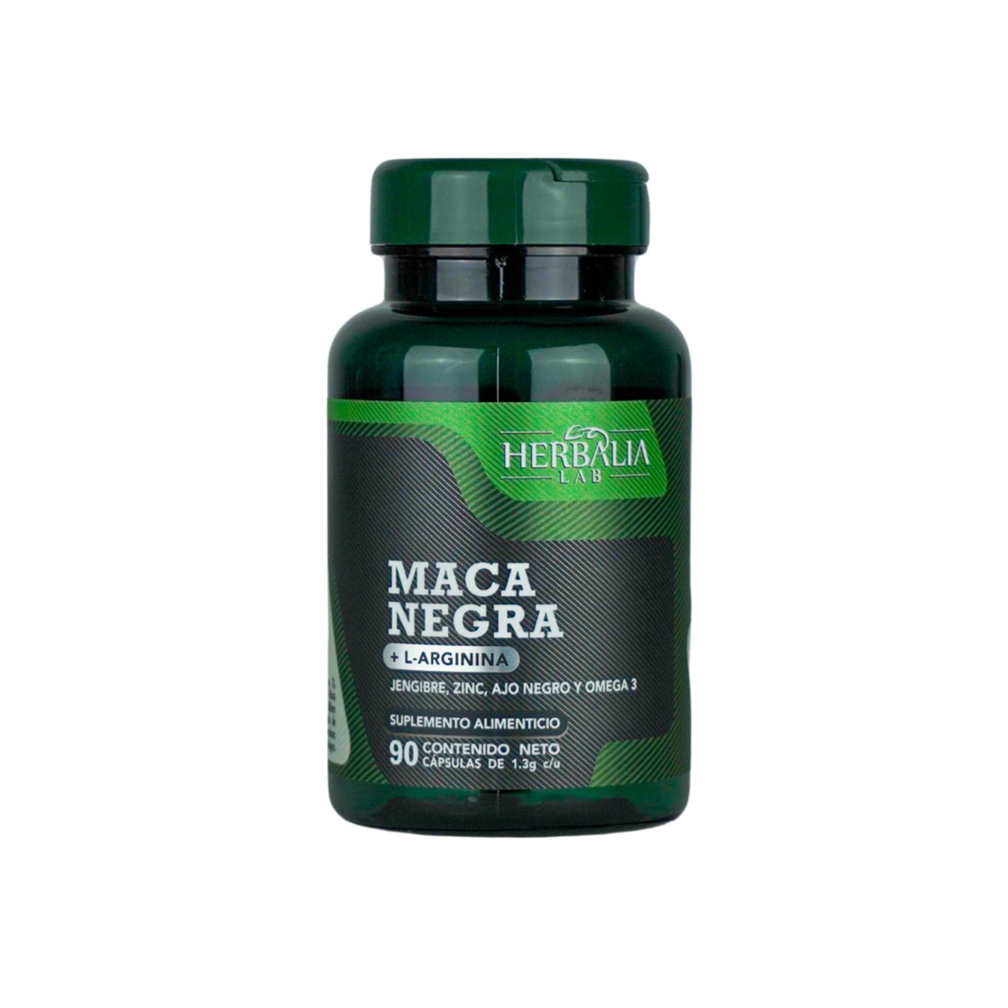 Herbalia Lab Maca Negra, Suplemento Natural con L-Arginina, Jengibre ...