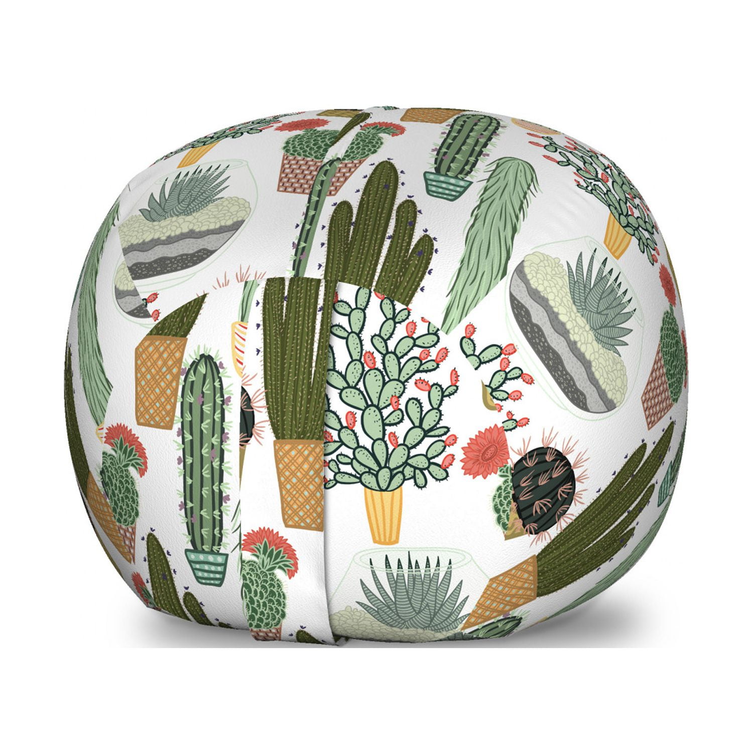 Cactus Storage Toy Bag Chair, Pattern with Succulent Plants and ...