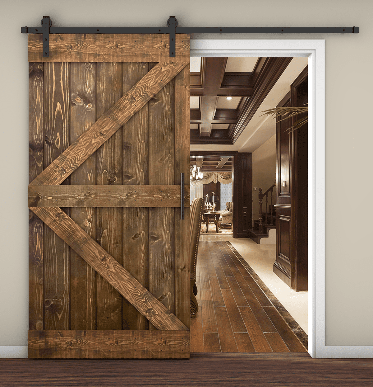 Essencaliy 42in x84in Solid Wood Barn Door, Made-in-USA Farmhouse ...