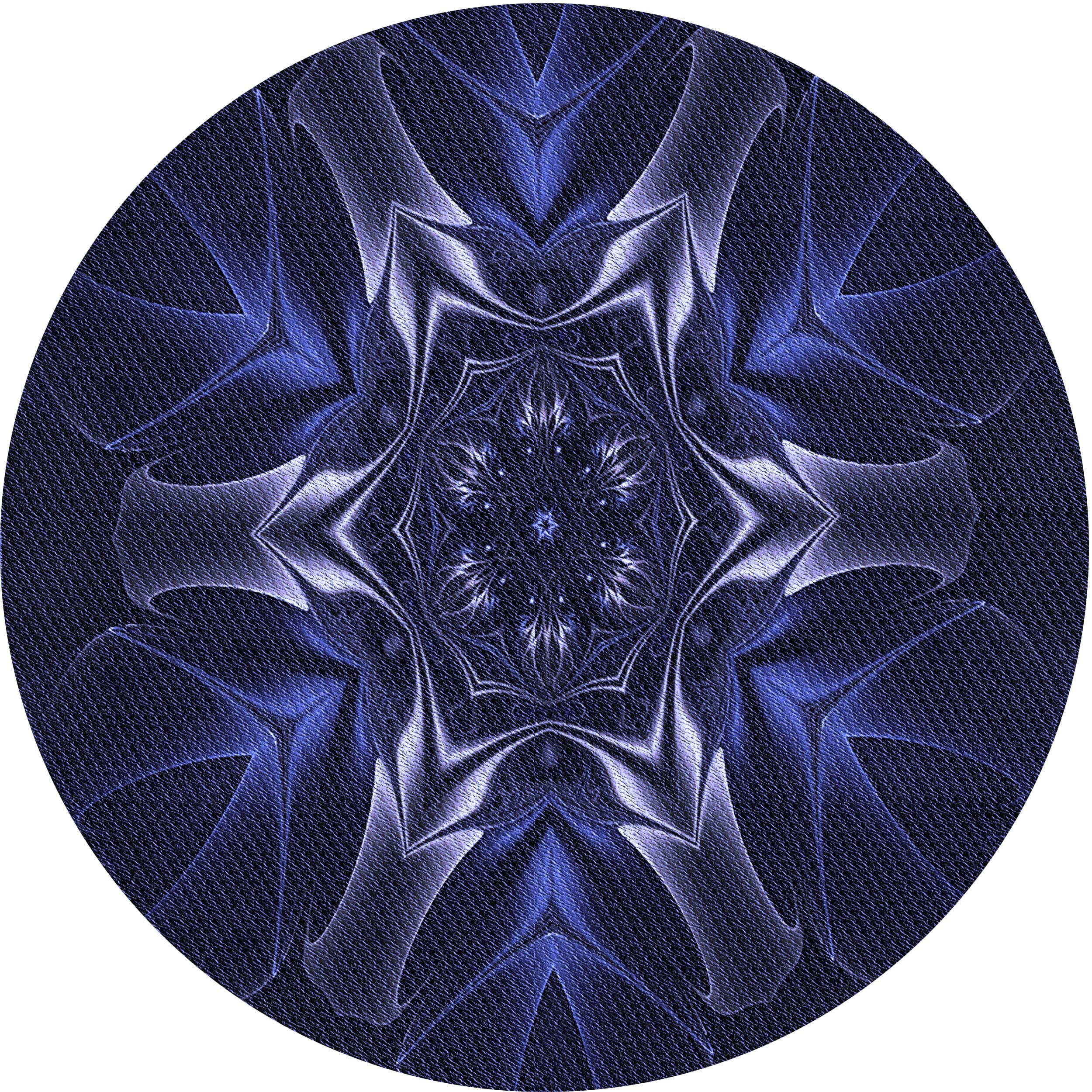 Ahgly Company Indoor Round Patterned Deep Periwinkle Purple Area Rugs ...