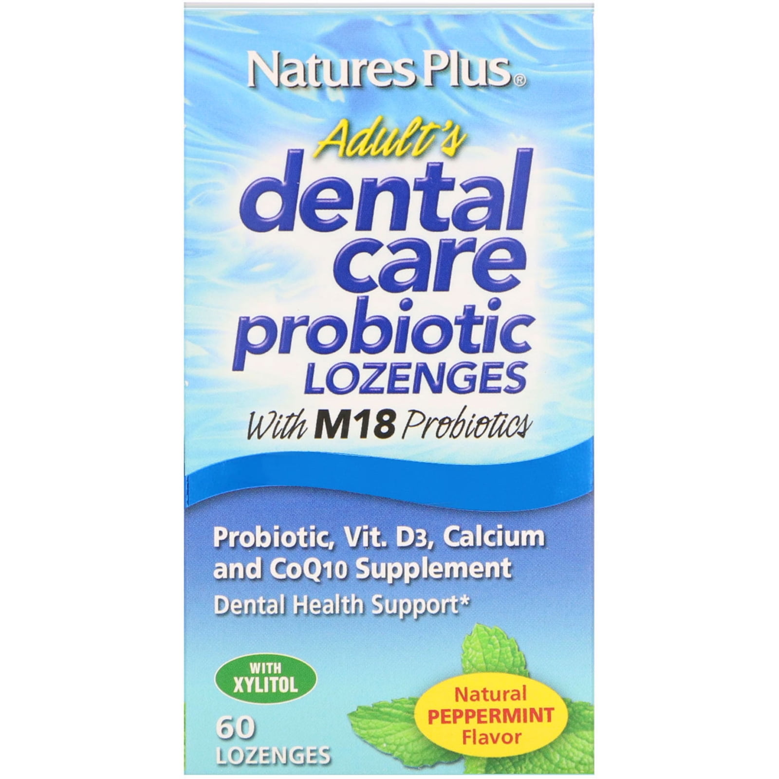 Nature's Plus, Adult's Dental Care Probiotic, Natural Peppermint Flavor ...