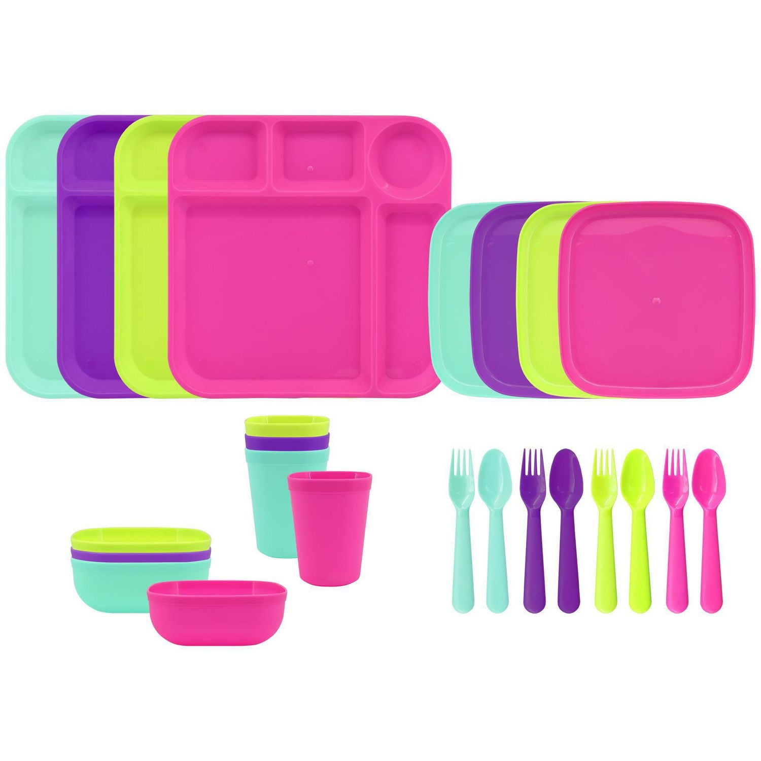 Click here for Mainstays Kids 24 Piece Dinnerware Set Girl prices