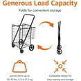 Basics Foldable Collapsible Shopping Utility Cart with 360-Degree ...