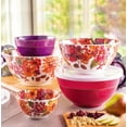 ONLINE 10 Piece Melamine Mixing Bowl Set with Lids, Fall Floral ...