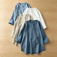 Aeguzox Womens Blouses Soft Stand Collar Three Quarter Sleeve with ...