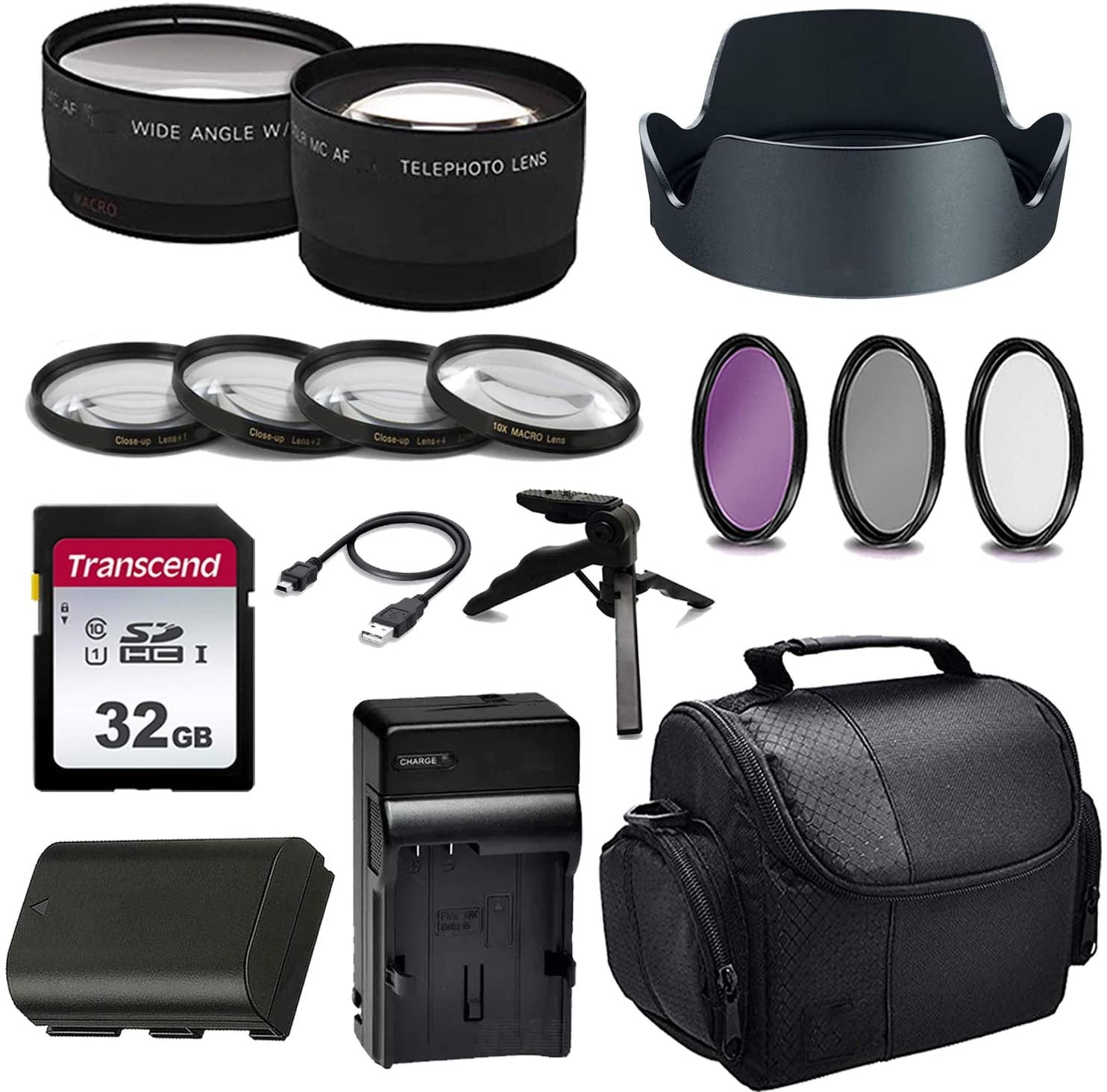 Canon EOS 5 & EOS R Camera Accessory Bundle Kit: LP-E6N Lithium-Ion ...