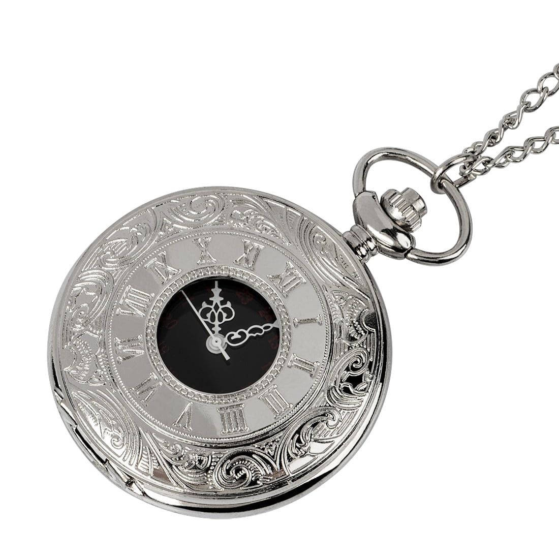 Silver Plated Pocket Watch With Small Openface Easy to Read Time, PW-61 ...