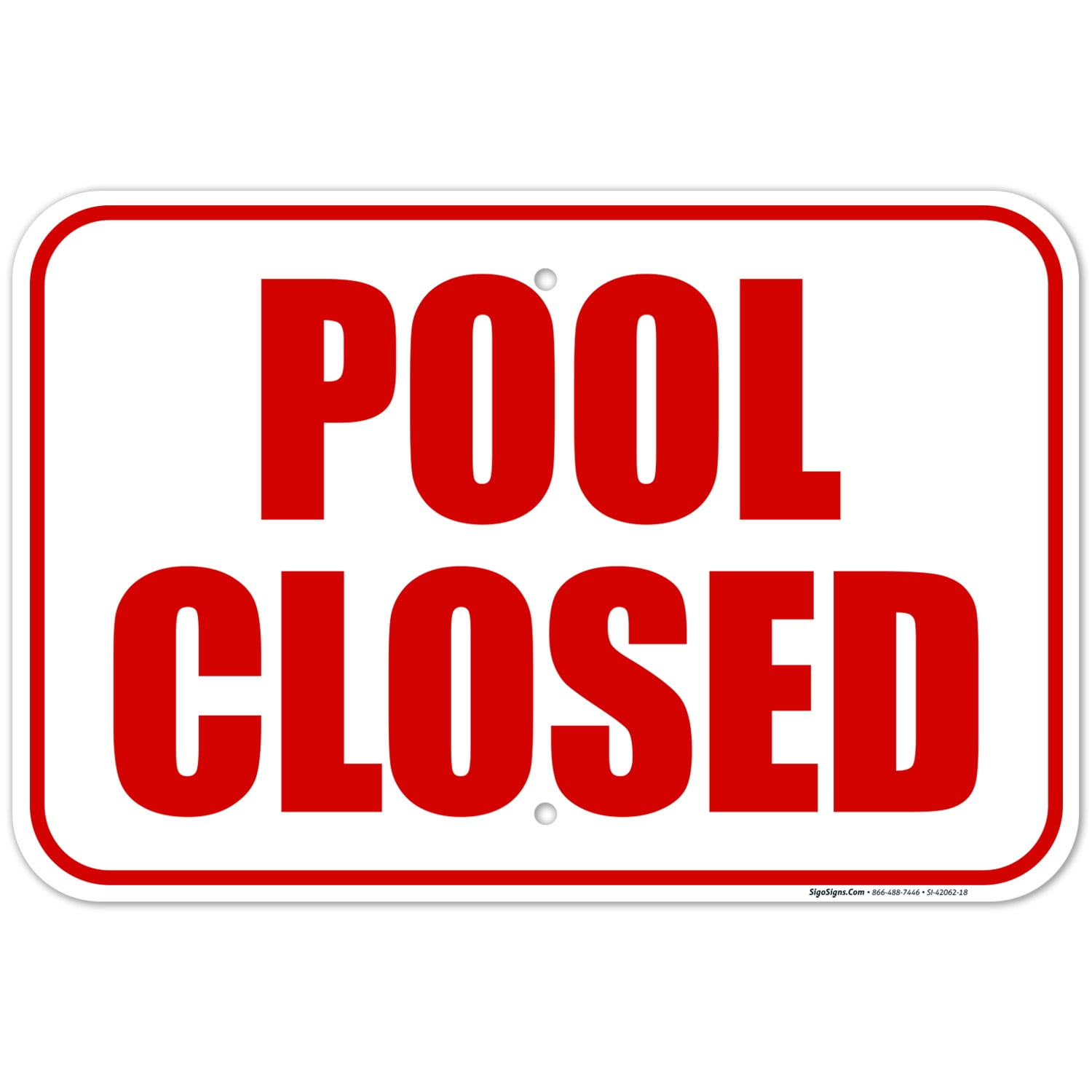 Pool Closed Sign, Pool Sign, - Walmart.com
