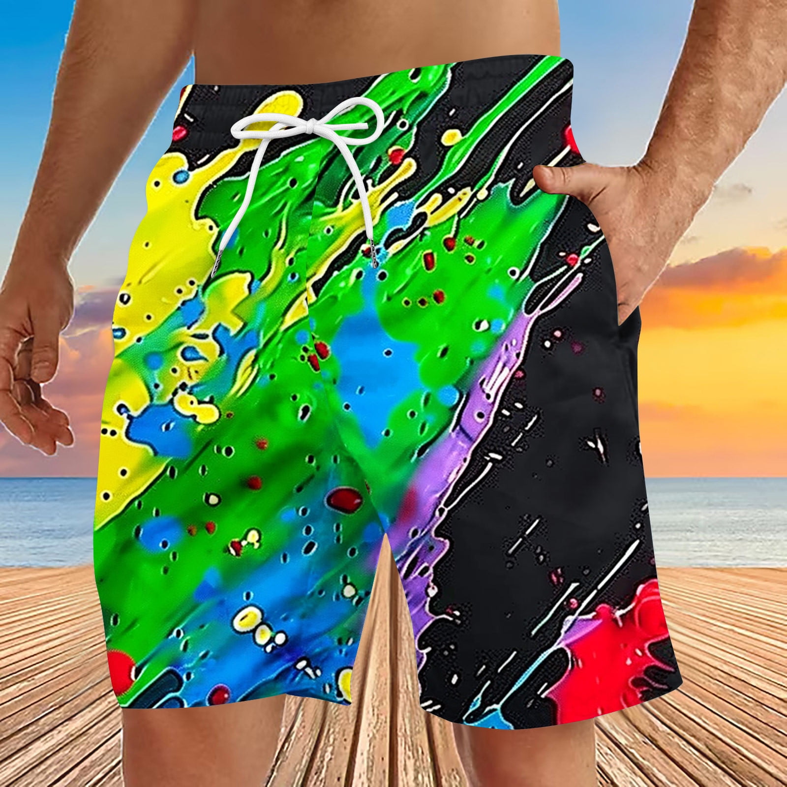 Click here for Dioazud Big And Tall Swim Trunks For Men 5 Inch Bo... prices