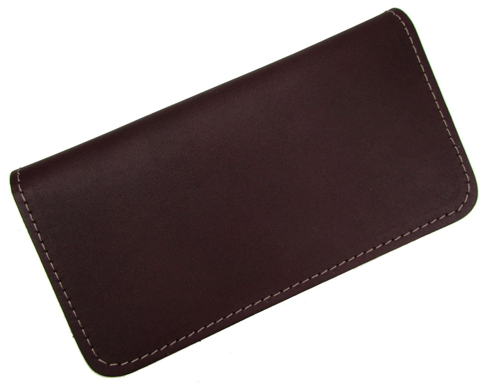 Leather Standard Checkbook Cover USA Made, Burgundy - Walmart.com
