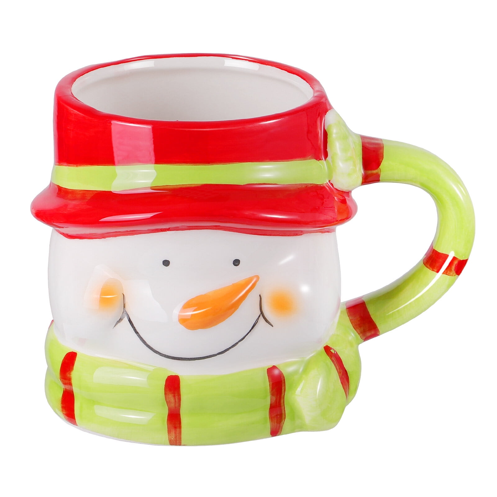 Amosfun 1Pc Christmas Ceramic Mug Snowman Patterned Coffee Mug 3D ...