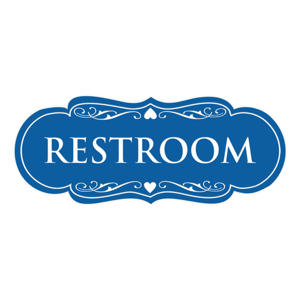 Designer Restroom Sign - Blue - Medium - Walmart.com