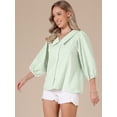 DARING DIVA Women's Button Down Striped Dressy Blouse Ruffled Sleeve S ...
