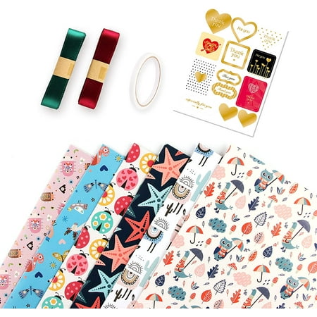 ZMLEVE Gift Wrapping Paper (Pack of 12 sheets, 19.7x27.6 Inch per sheet ...