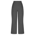 Itsame Womens Casual Pants Elastic Waist Cotton Linen Plus Size Wide