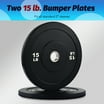 Preenex 15lb Workout Barbell Weight Plates, 2" Olympic Bumper Plates ...