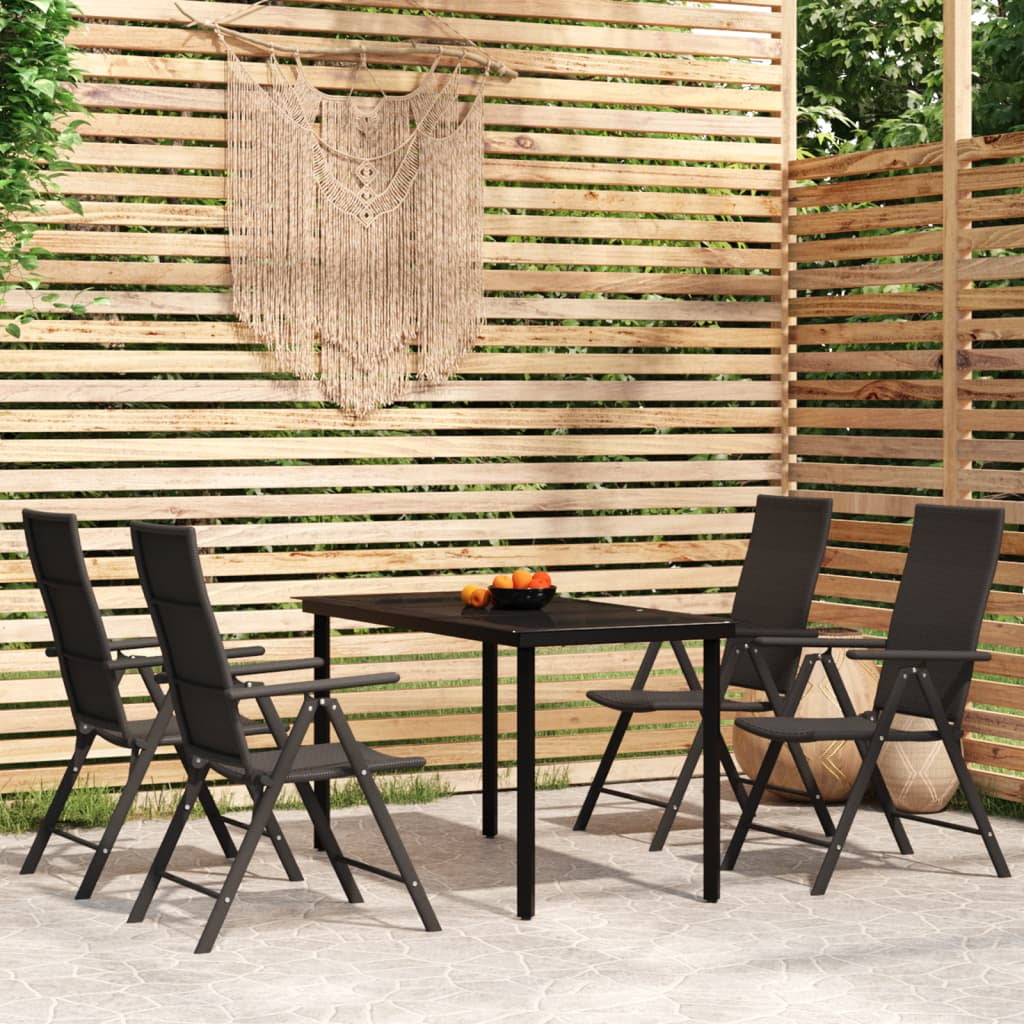Click here for Vidaxl 5 Piece Garden Dining Set Black 140 Cm Tabl... prices