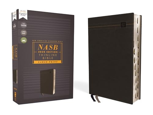 Pre-Owned NASB, Thinline Bible, Large Print, Leathersoft, Black, Red ...