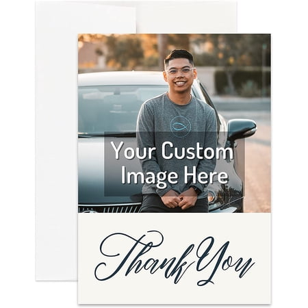 Personalized Thank You Card Custom Your Photo Image Upload Your Text ...