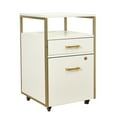 Modern 2-Drawer Rolling File Cabinet with Lock, 2 USB Ports and Power ...