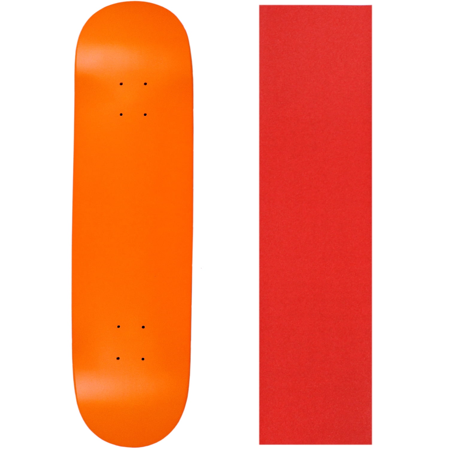 BLANK SKATEBOARD DECK - NEON ORANGE - 8.25" Red Grip - Walmart.com