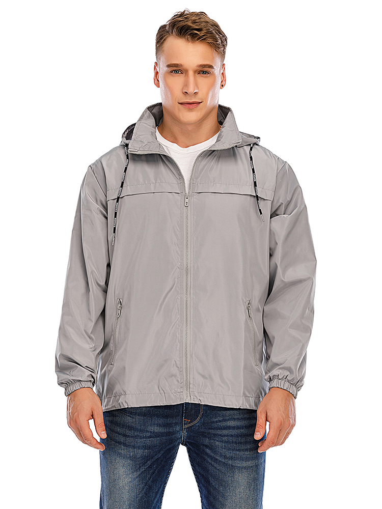 DODOING Windbreaker Jackets for Men iking Jacket Lightweight ...