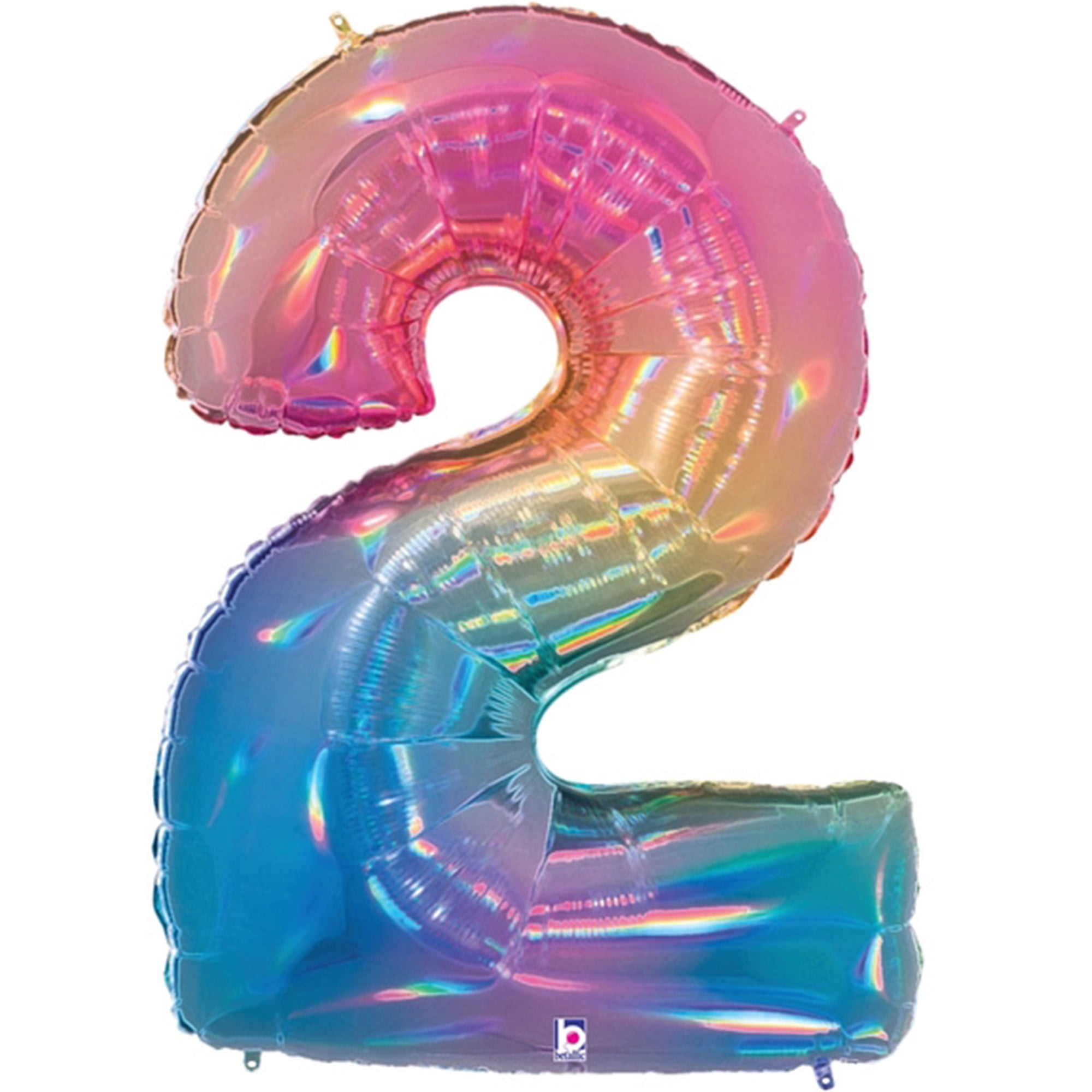 Opal Rainbow Number 2 Holographic Balloon 40" - Walmart.com